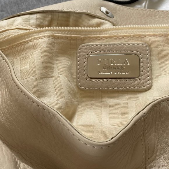 Furla | Bags | Furla White Cotton Large Leather Hobo Bag | Poshmark